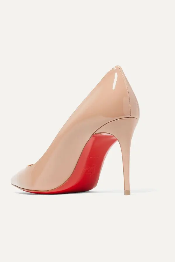 CHRISTIAN LOUBOUTIN Kate 85 Patent-leather Pumps - Neutrals