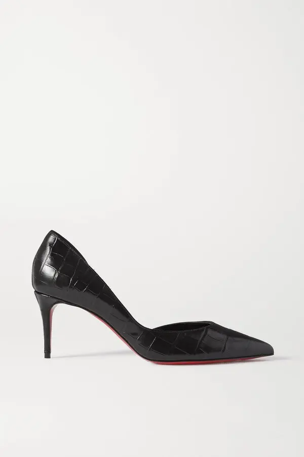 CHRISTIAN LOUBOUTIN Iriza 70 Croc-effect Leather Pumps
