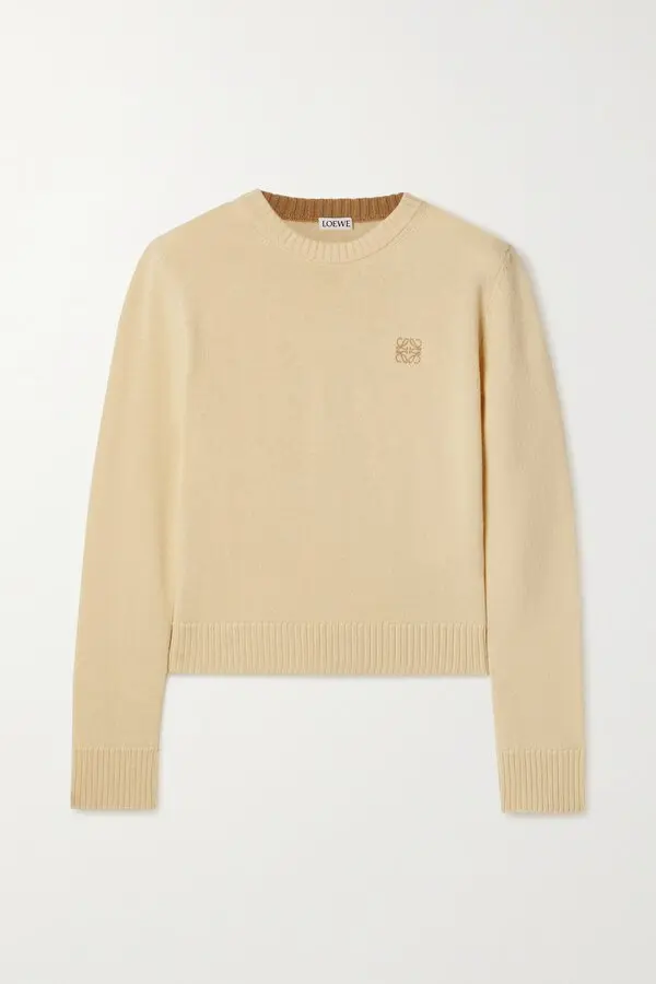 Loewe Embroidered Wool Sweater - Yellow
