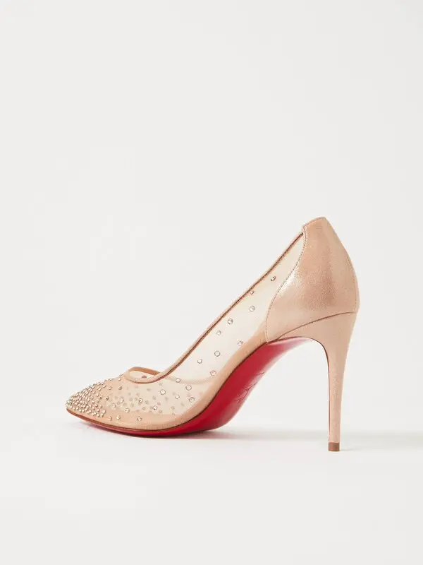 CHRISTIAN LOUBOUTIN Follies 85 Crystal-embellished Pumps
