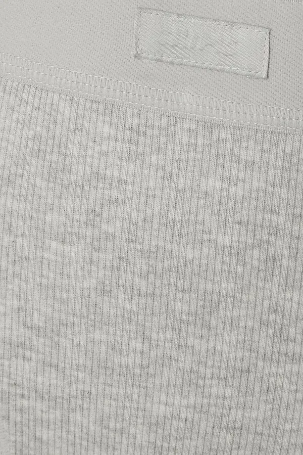 SKIMS Cotton Collection Ribbed Cotton-blend Jersey Leggings - Gray