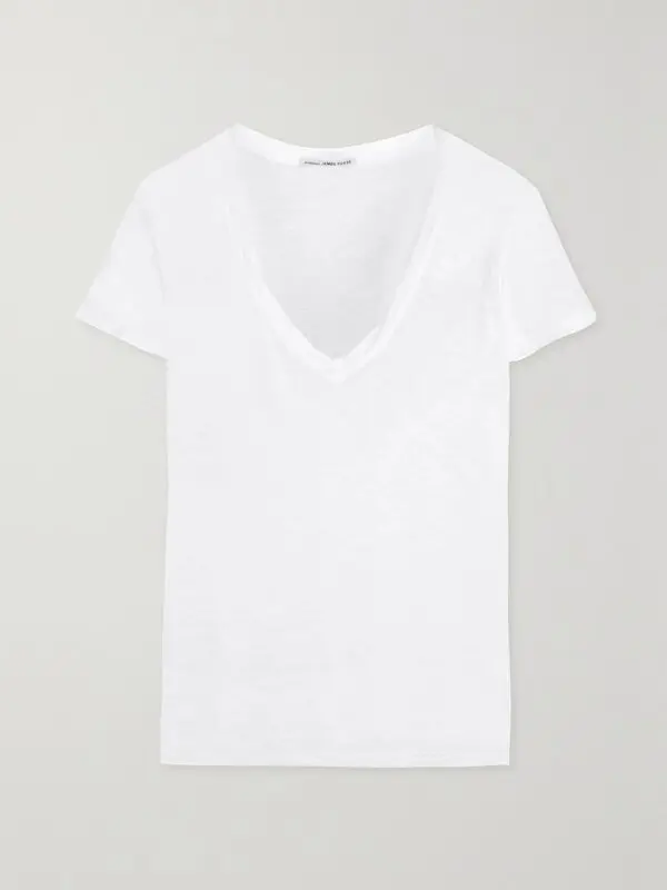 JAMES PERSE Casual Slub Cotton T-shirt - White