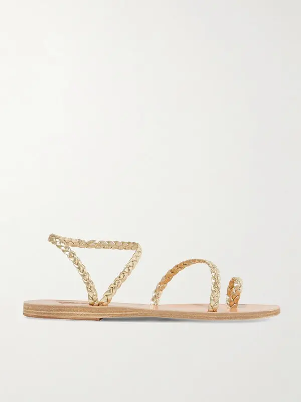 ANCIENT GREEK SANDALS Eleftheria Braided Leather Sandals - Gold