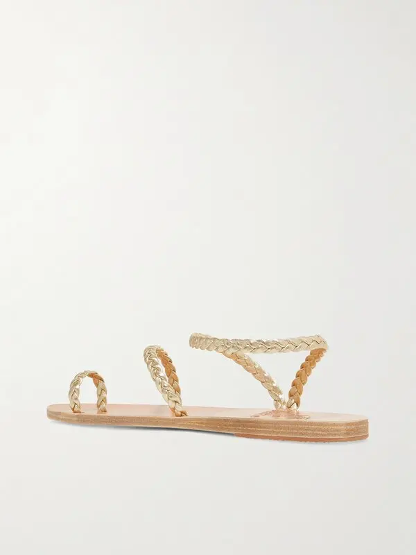ANCIENT GREEK SANDALS Eleftheria Braided Leather Sandals - Gold