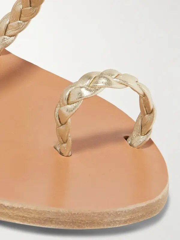 ANCIENT GREEK SANDALS Eleftheria Braided Leather Sandals - Gold