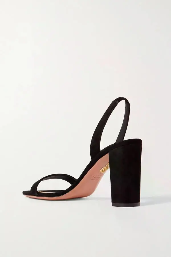AQUAZZURA So Nude Suede Slingback Sandals - Black