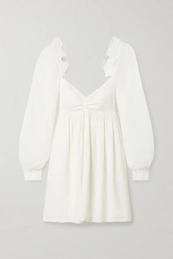 Vanessa Cocchiaro Charlotte Ruffled Crepe And Metallic Crepon Mini Dress