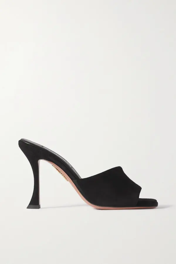 AQUAZZURA Violette 95 Suede Mules