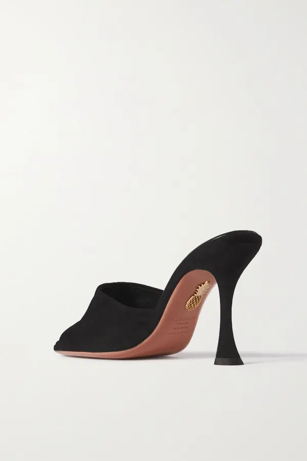 AQUAZZURA Violette 95 Suede Mules