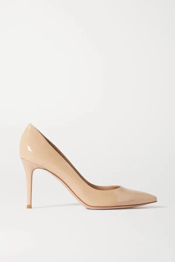 GIANVITO ROSSI 85 Patent-leather Pumps - Beige