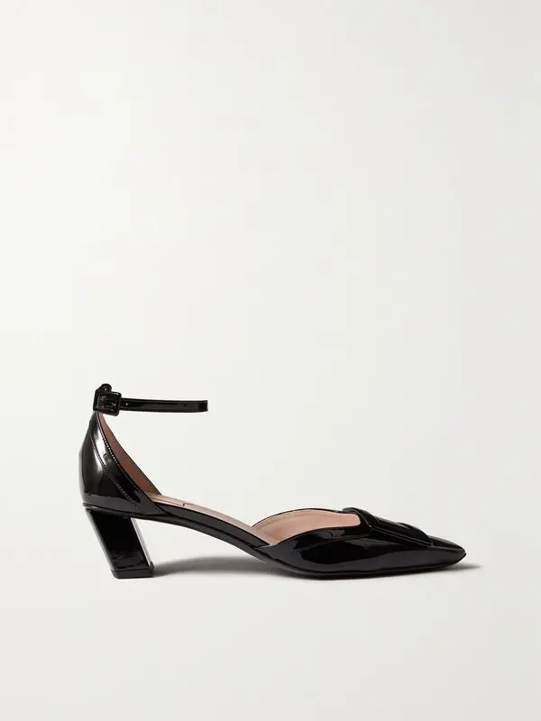 ROGER VIVIER Belle Vivier 45 Patent-leather Pumps - Black
