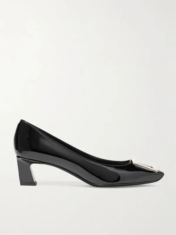 ROGER VIVIER Decollete Trompette 45 Patent-leather Pumps - Black