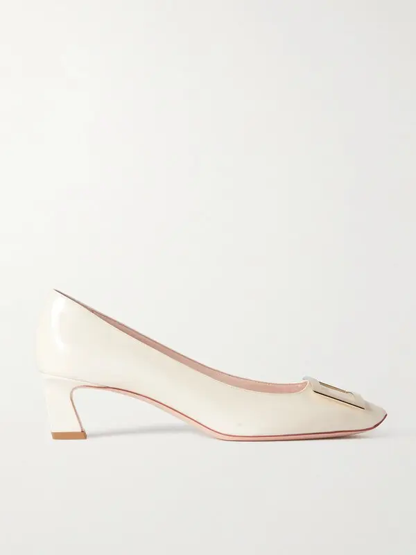 ROGER VIVIER Decollete Trompette 45 Patent-leather Pumps - Neutrals