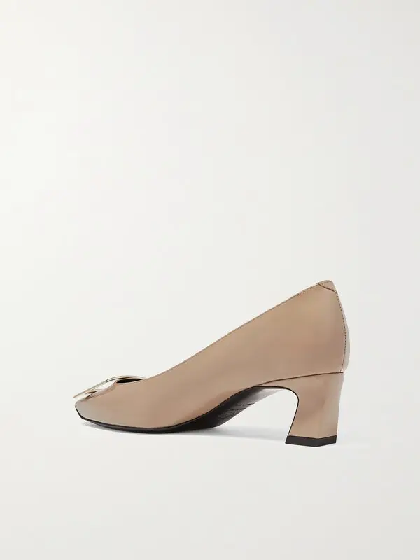 ROGER VIVIER Belle Vivier Trompette Patent-leather Pumps - Neutrals