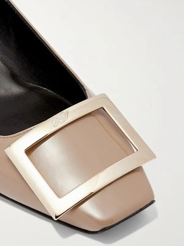 ROGER VIVIER Belle Vivier Trompette Patent-leather Pumps - Neutrals