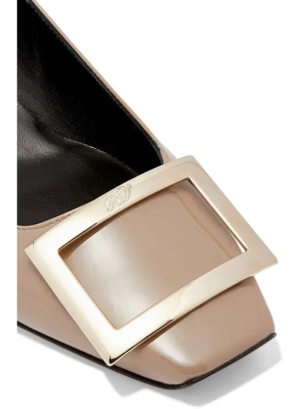 ROGER VIVIER Belle Vivier Trompette Patent-leather Pumps - Neutrals