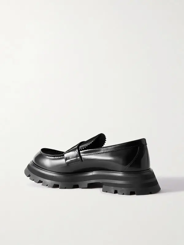 Alexander McQueen Glossed-leather Exaggerated-sole Loafers