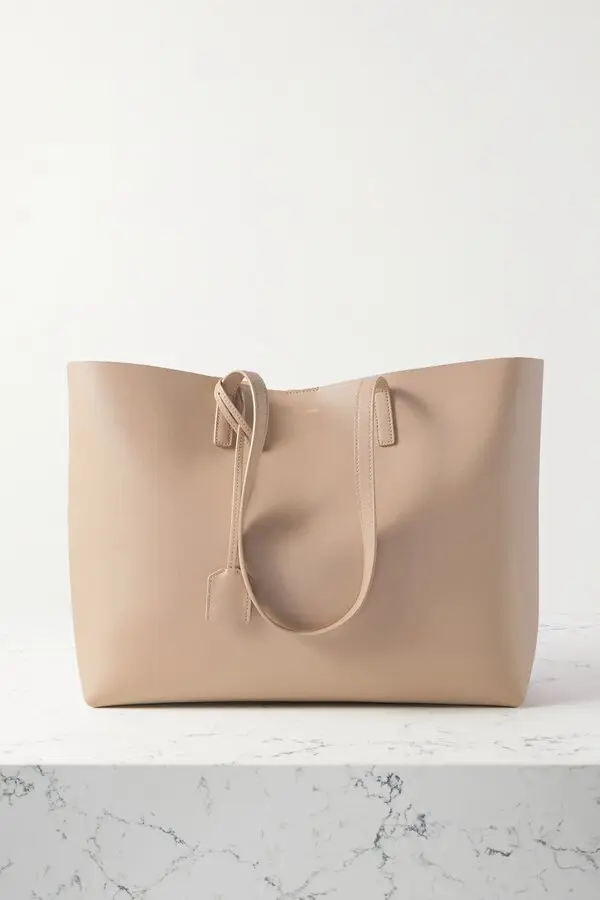 Saint Laurent East West Large Leather Tote - Neutrals