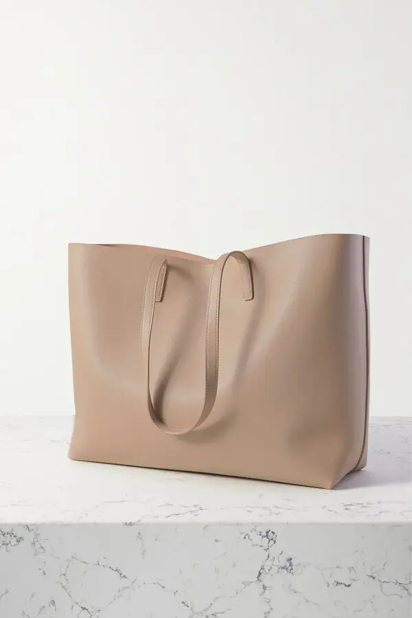 Saint Laurent East West Large Leather Tote - Neutrals