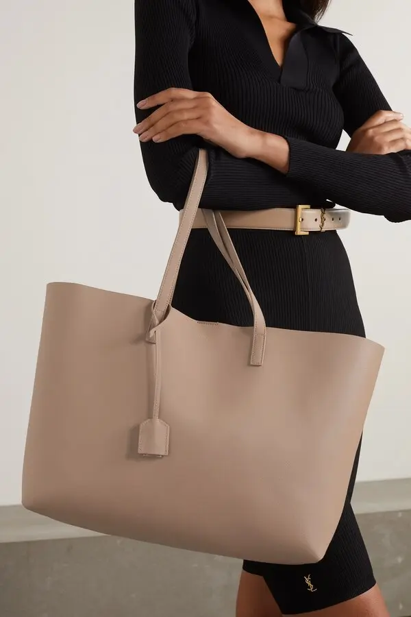 Saint Laurent East West Large Leather Tote - Neutrals