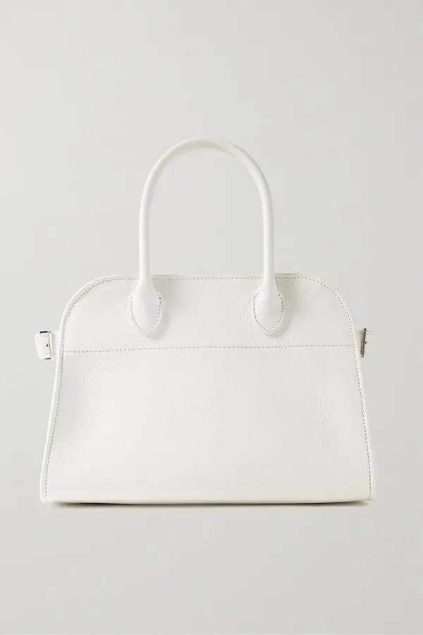 The Row Leather Margaux 10 Tote White Editorialist - Main Image