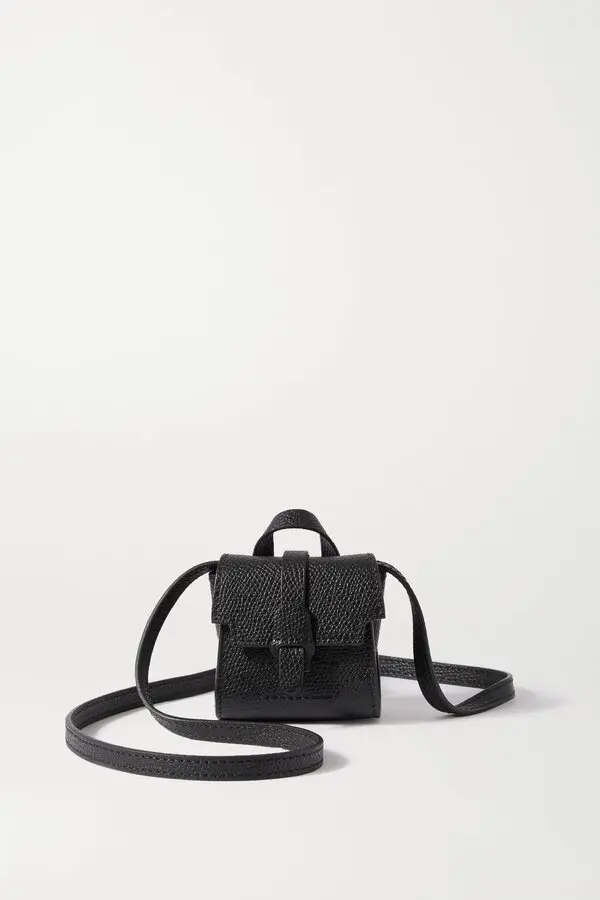 Senreve Milli Maestra Textured-Leather Shoulder Bag In Black  display picture 1