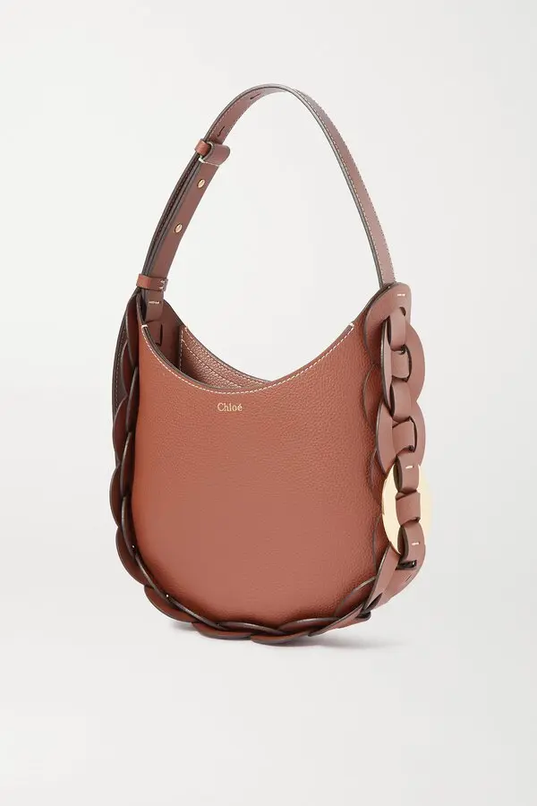 Chloé Darryl Small Braided Smooth And Textured-leather Shoulder Bag