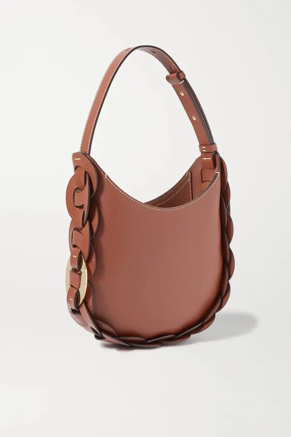 Chloé Darryl Small Braided Smooth And Textured-leather Shoulder Bag