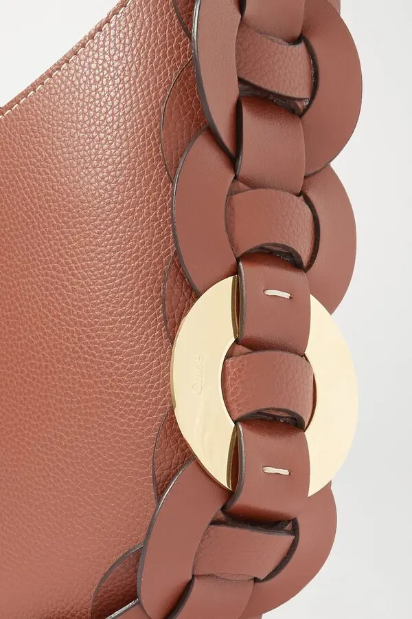 Chloé Darryl Small Braided Smooth And Textured-leather Shoulder Bag