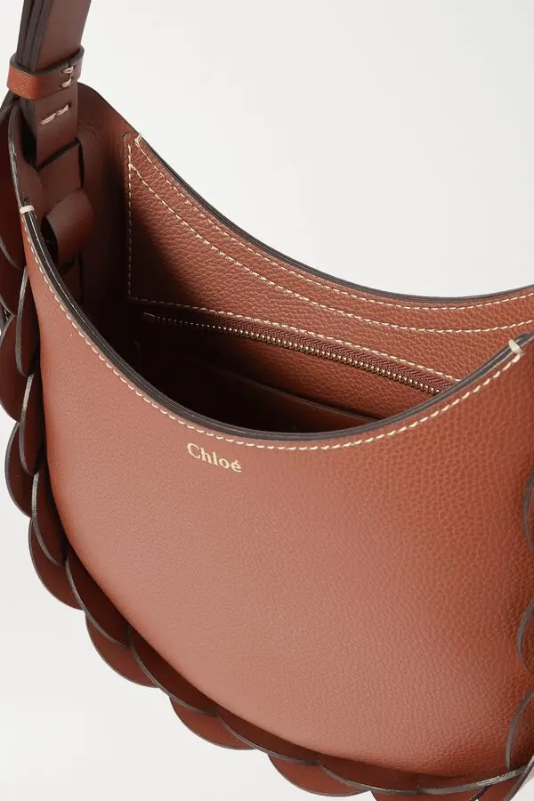 Chloé Darryl Small Braided Smooth And Textured-leather Shoulder Bag