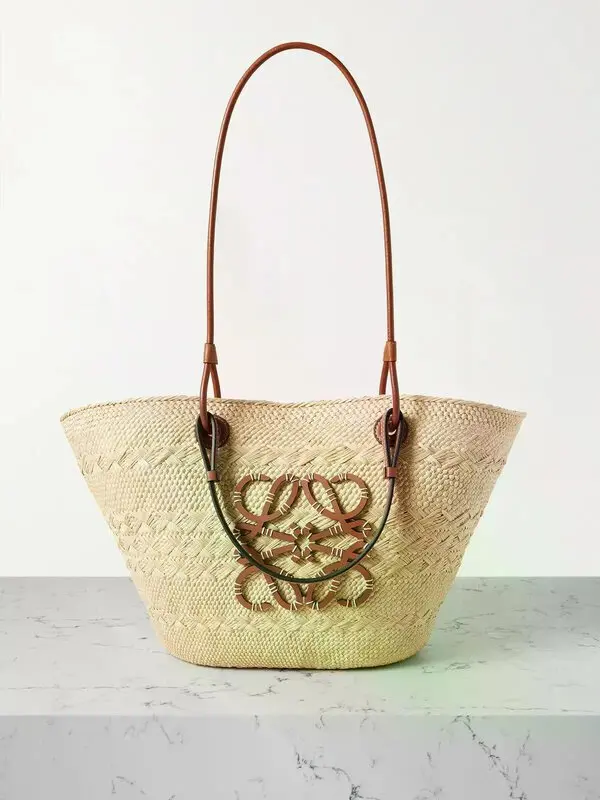 Loewe Anagram Woven Raffia Tote