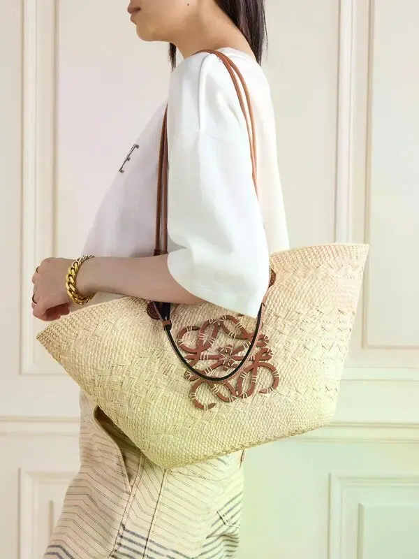 Loewe Anagram Woven Raffia Tote