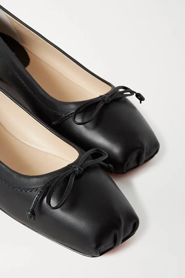 CHRISTIAN LOUBOUTIN Mamadrague Leather Ballet Flats - Black