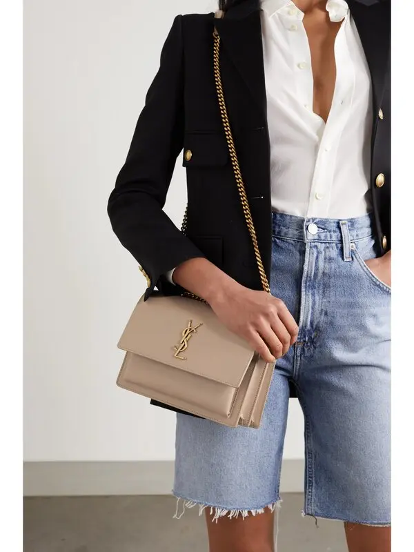 Saint Laurent Sunset Medium Shoulder Bag - Neutrals