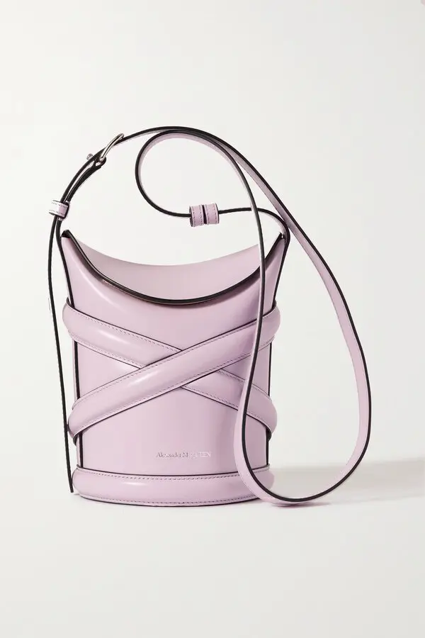 Alexander McQueen The Curve Small Leather Bucket Bag