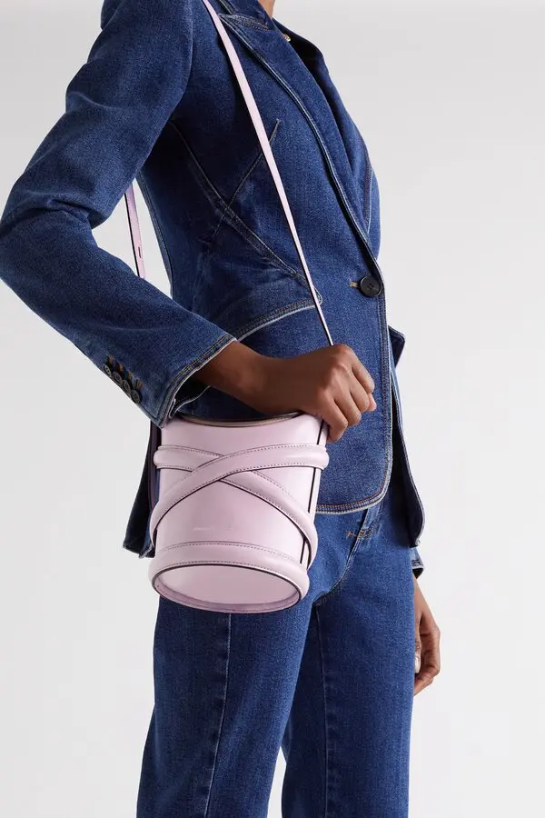 Alexander McQueen The Curve Small Leather Bucket Bag