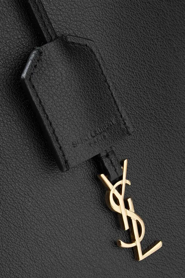 Saint Laurent East/west Large Textured-leather Tote