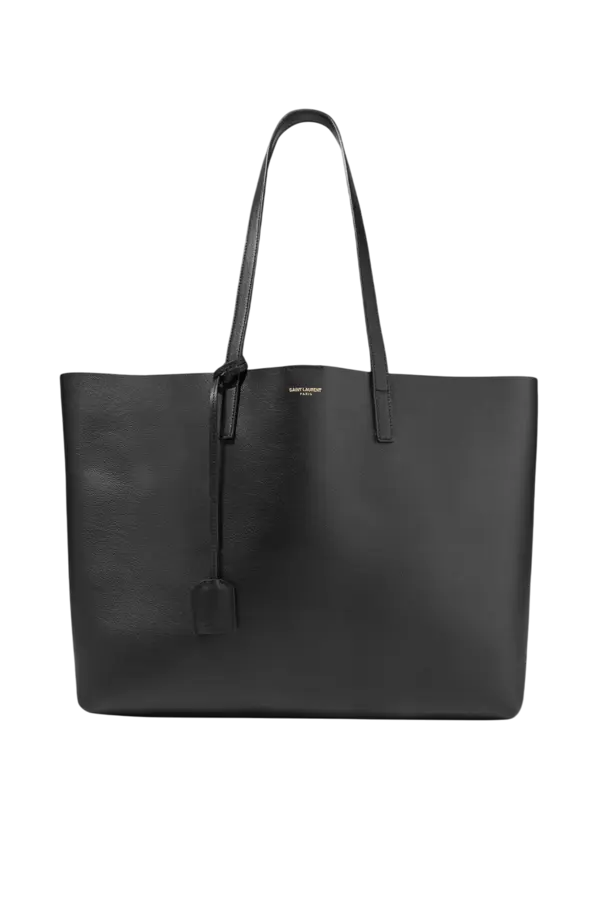 Saint Laurent East/west Large Textured-leather Tote - Black
