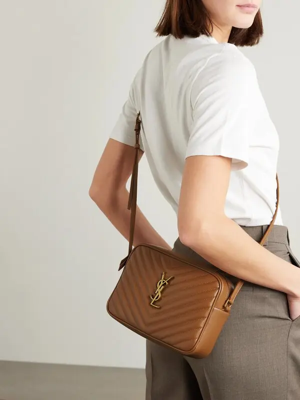 Saint Laurent Loulou Medium Matelassé Leather Shoulder Bag - Brown