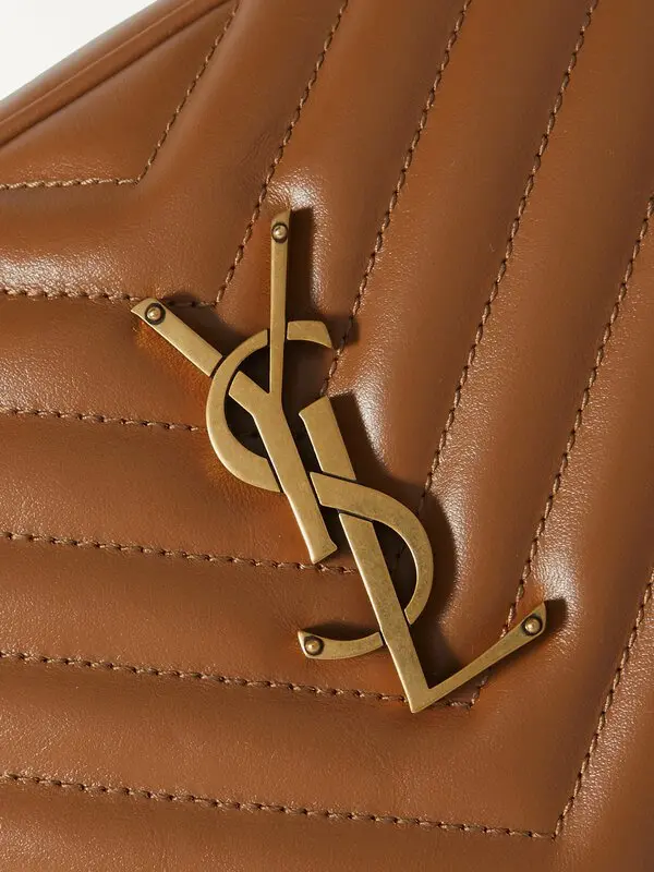 Saint Laurent Loulou Medium Matelassé Leather Shoulder Bag - Brown