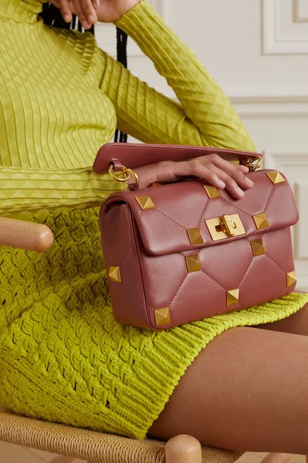 Valentino Garavani Roman Stud Quilted Leather Shoulder Bag