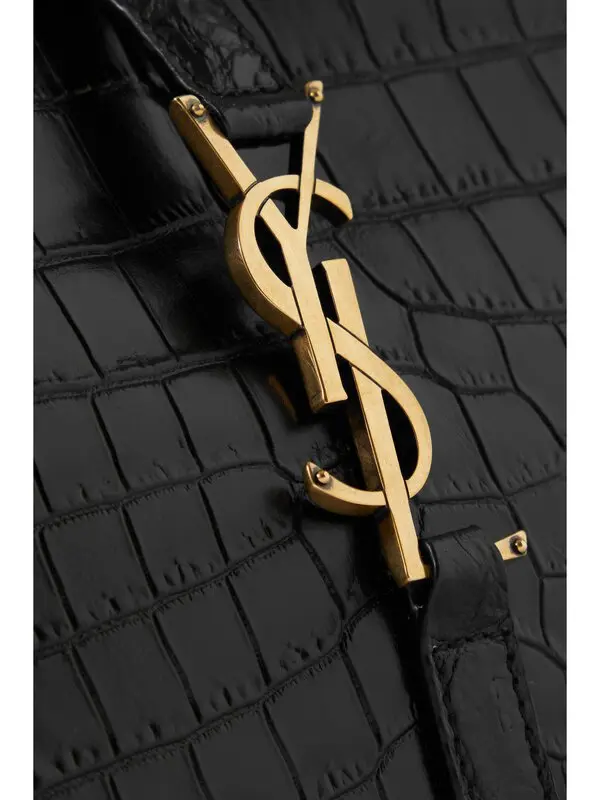 Saint Laurent Le 5 À 7 Croc-effect Shoulder Bag