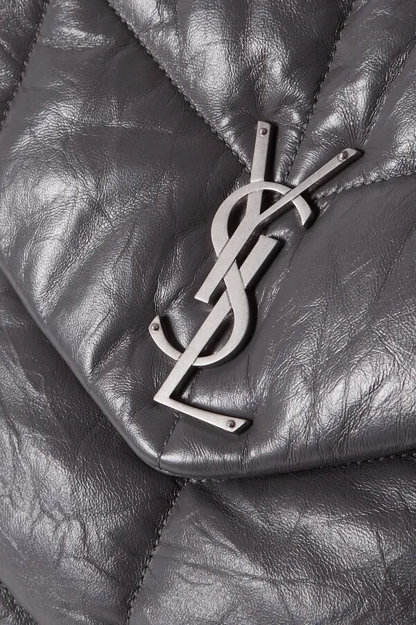 Saint Laurent Loulou Quilted Leather Shoulder Bag - Gray