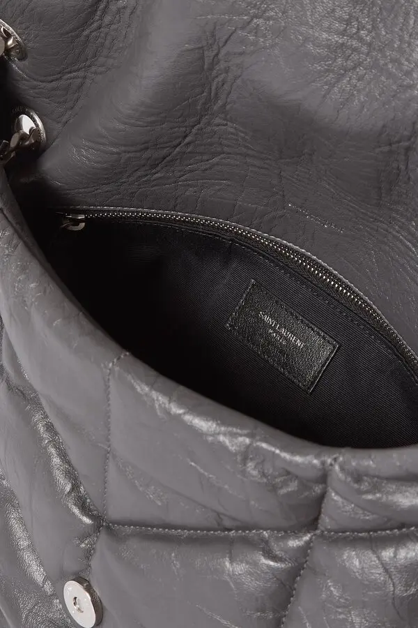 Saint Laurent Loulou Quilted Leather Shoulder Bag - Gray