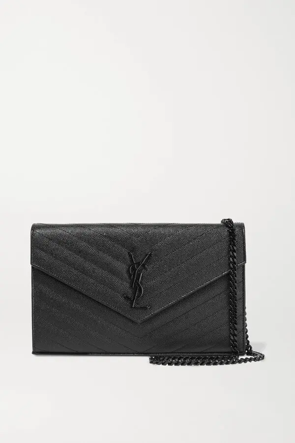 Saint Laurent Cassandre Chain Wallet - Black