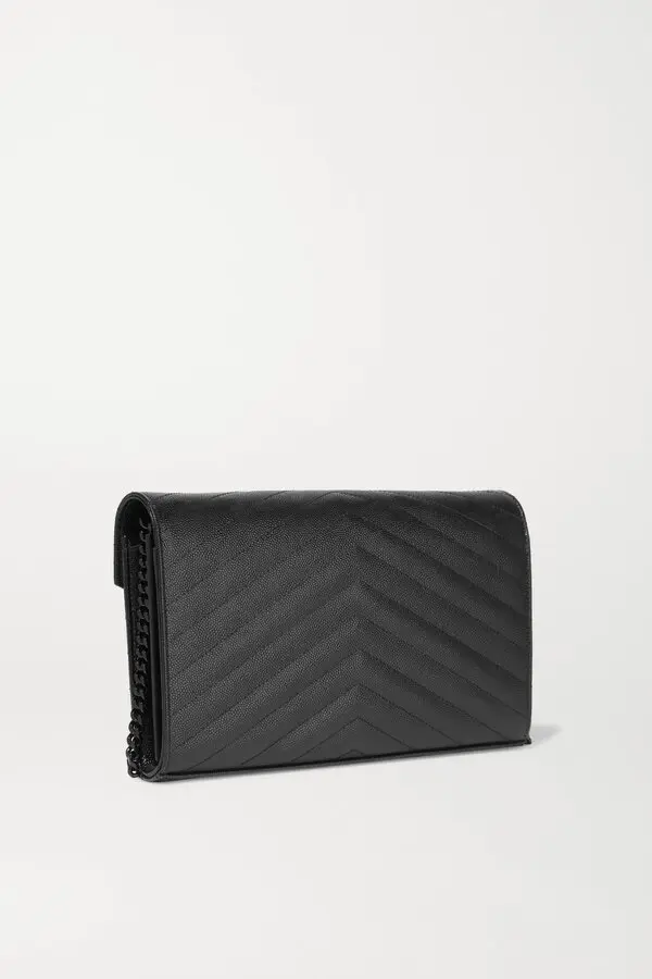 Saint Laurent Cassandre Chain Wallet - Black