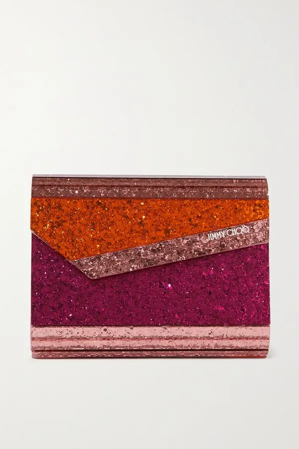 JIMMY CHOO Candy Glittered Acrylic Clutch