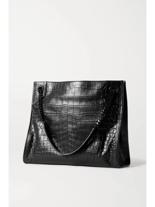 Saint Laurent Niki Medium Croc-effect Leather Tote