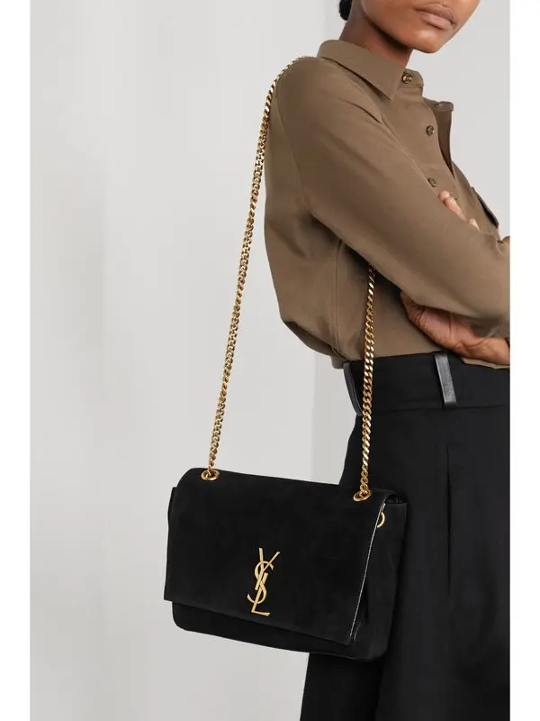 Saint Laurent Kate Reversible Leather And Suede Shoulder Bag