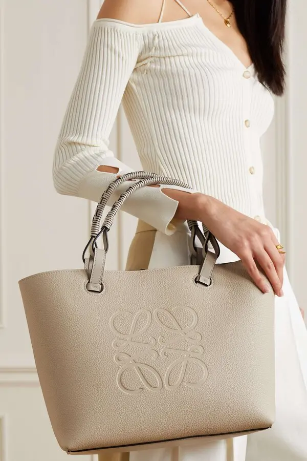 Loewe Anagram Small Debossed Textured-leather Tote
